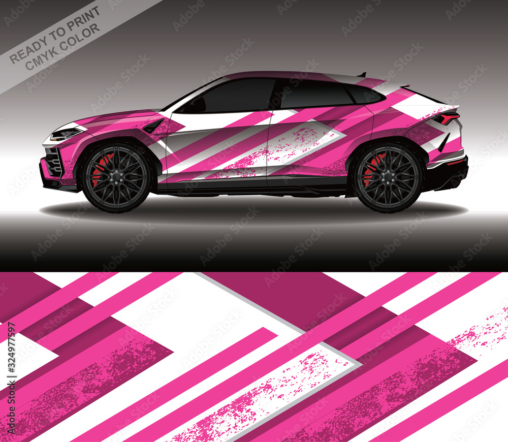 Car wrap decal design vector, custom livery race rally car vehicle ...