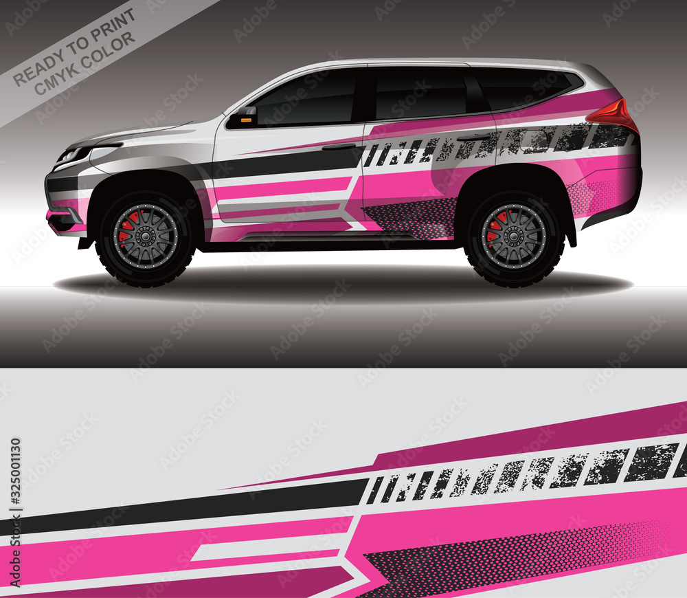Car wrap decal design vector, custom livery race rally car vehicle ...