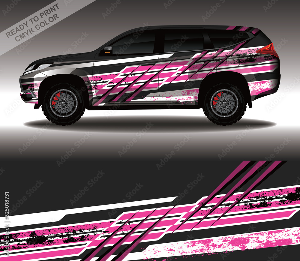 Car wrap decal design vector, custom livery race rally car vehicle ...