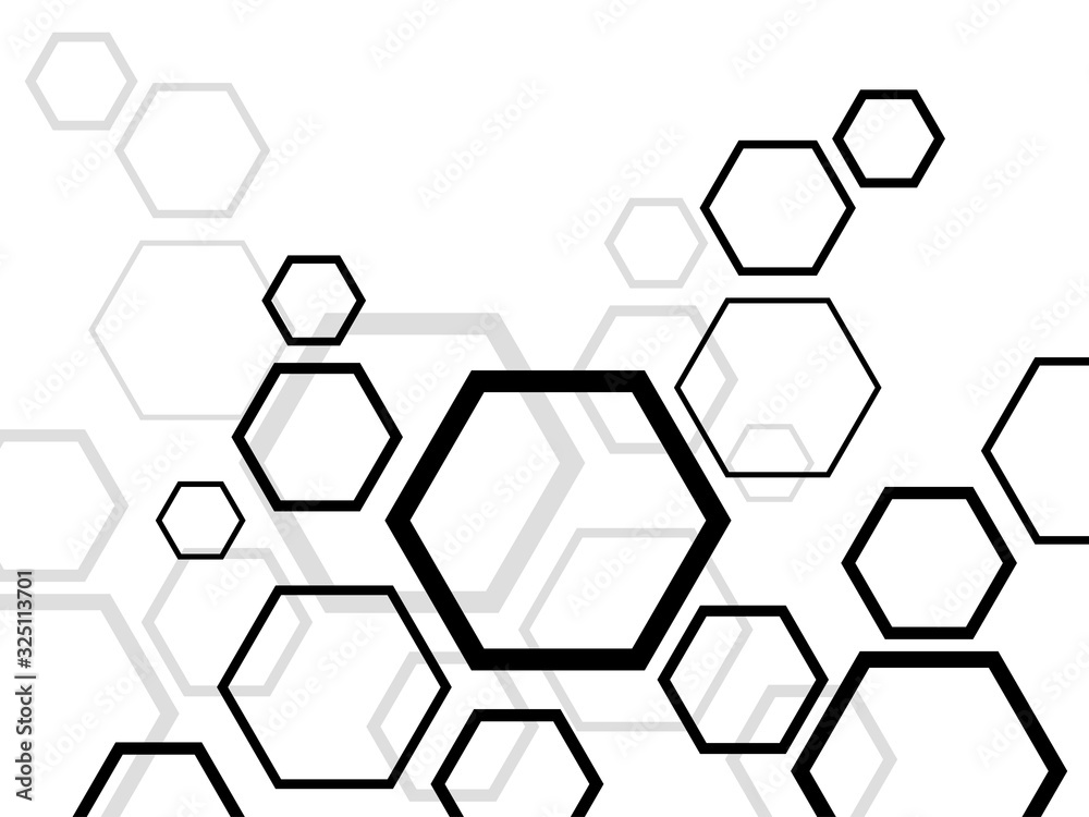 Abstract hexagon background, molecular structure, geometric shape with hexagons. Vector ...