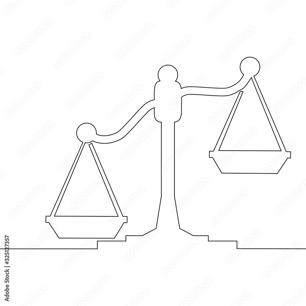 continuous line drawing of weight of justice. Stock Vector | Adobe Stock