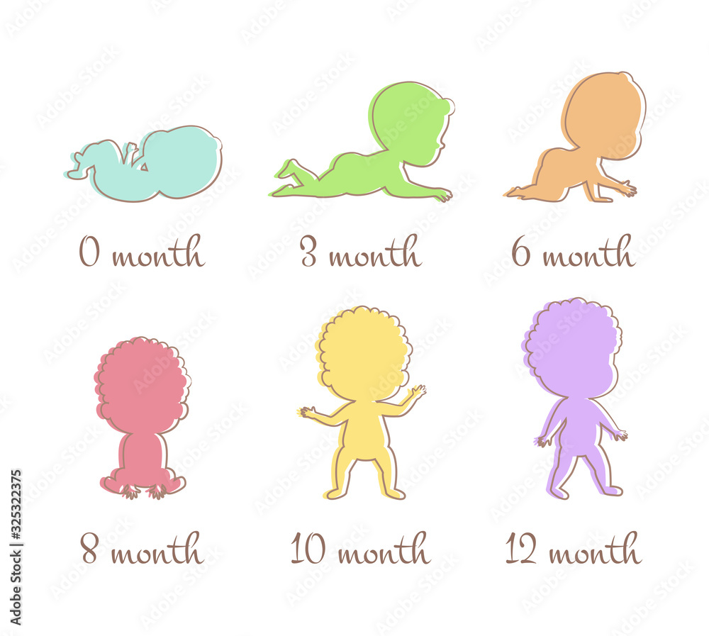 Image vectorielle Stock Vector illustration Baby growth process. Baby ...