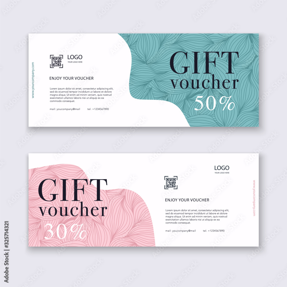 Voucher template with gold gift box,certificate. Background design ...