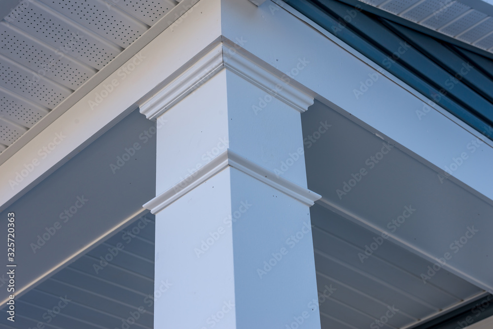 Colonial white custom porch columns with wood looking vinyl column wrap ...