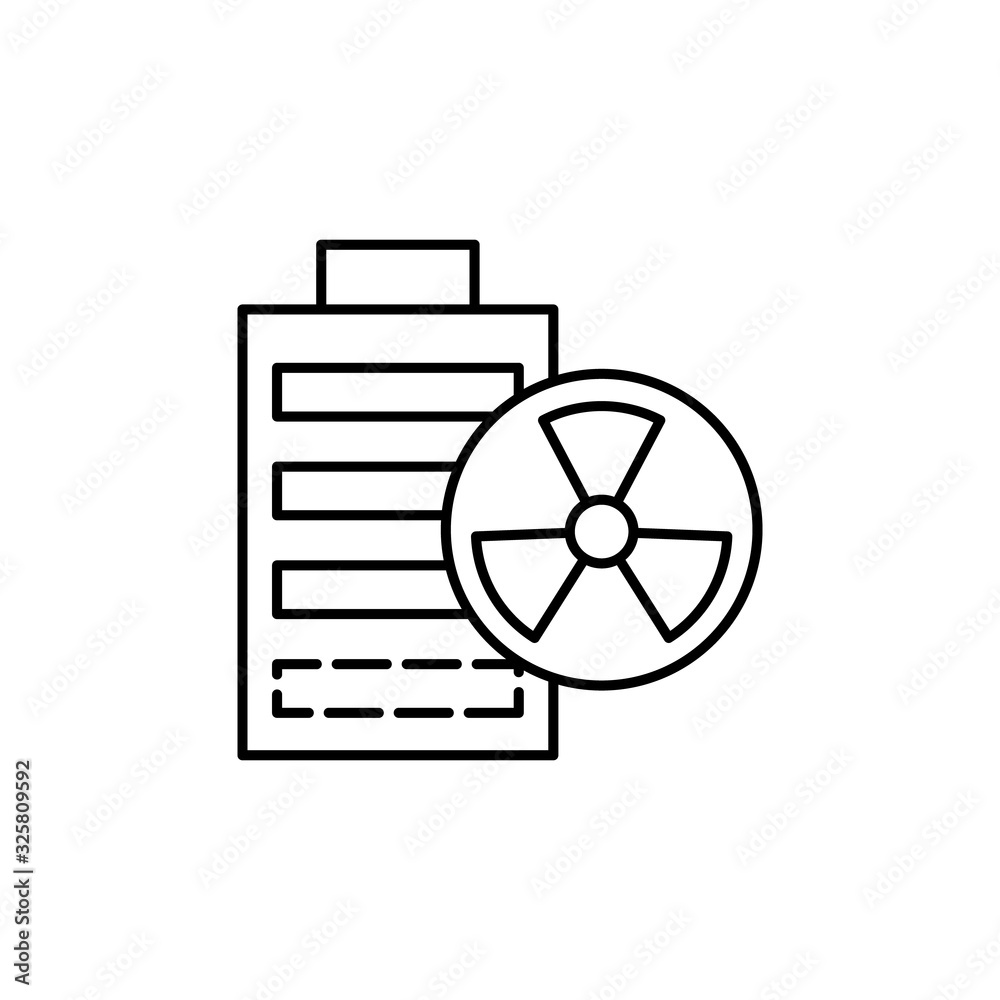 Radiation symbol, battery icon. Simple line, outline vector elements of ...