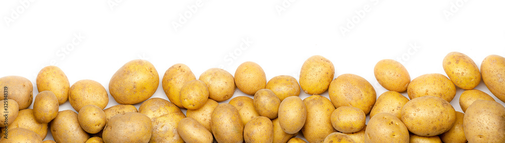 a heap of potatoes as banner, border, headline, header or panorama ...