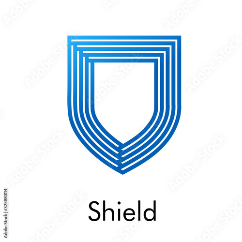 Logotipo escudo con líneas paralelas en color azul - Buy this stock ...