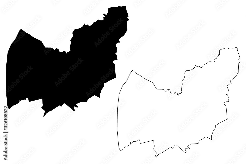 Manzini Region (Swaziland, Kingdom of Eswatini) map vector illustration ...