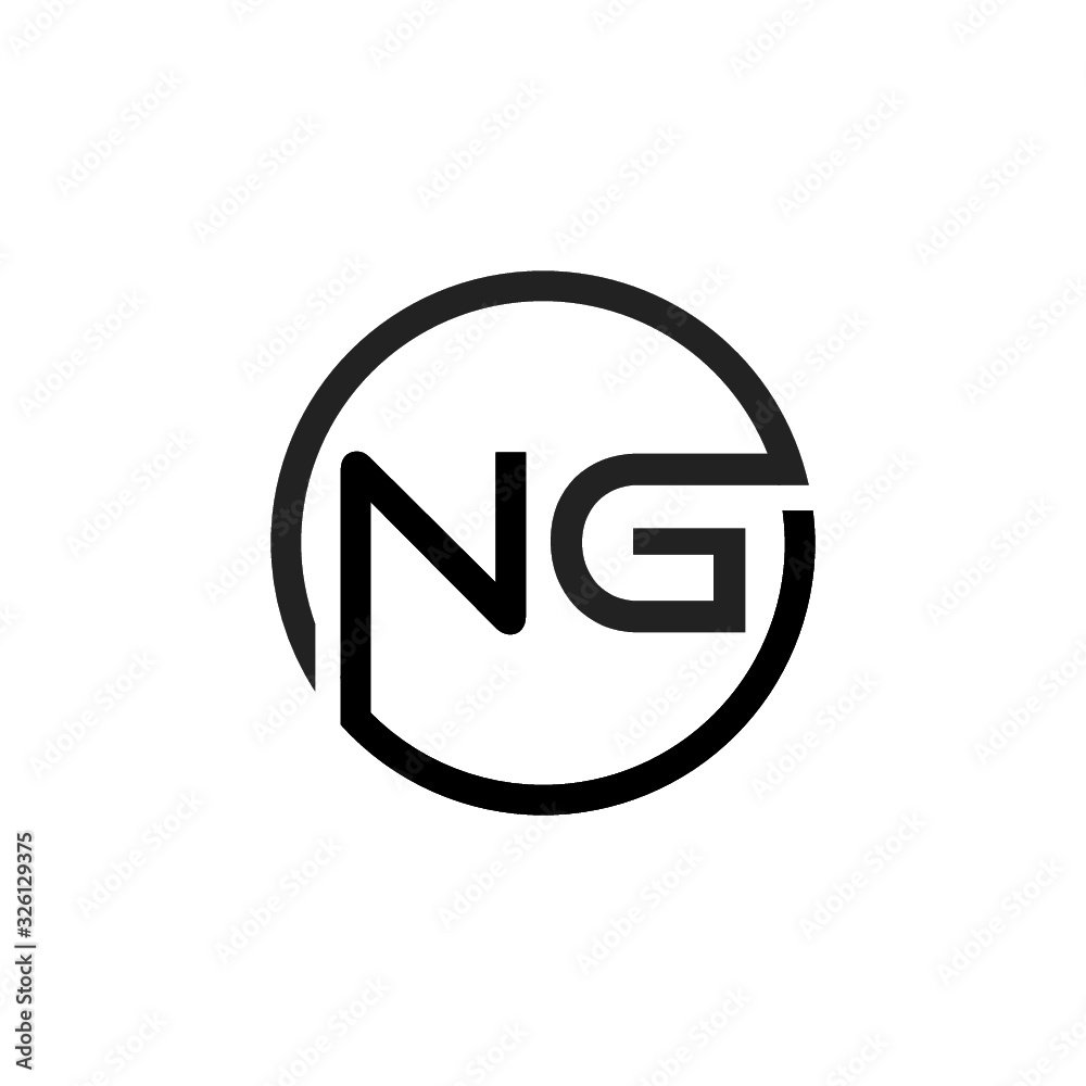 Abstract Letter NG Logo Design isolated on white background Stock ...