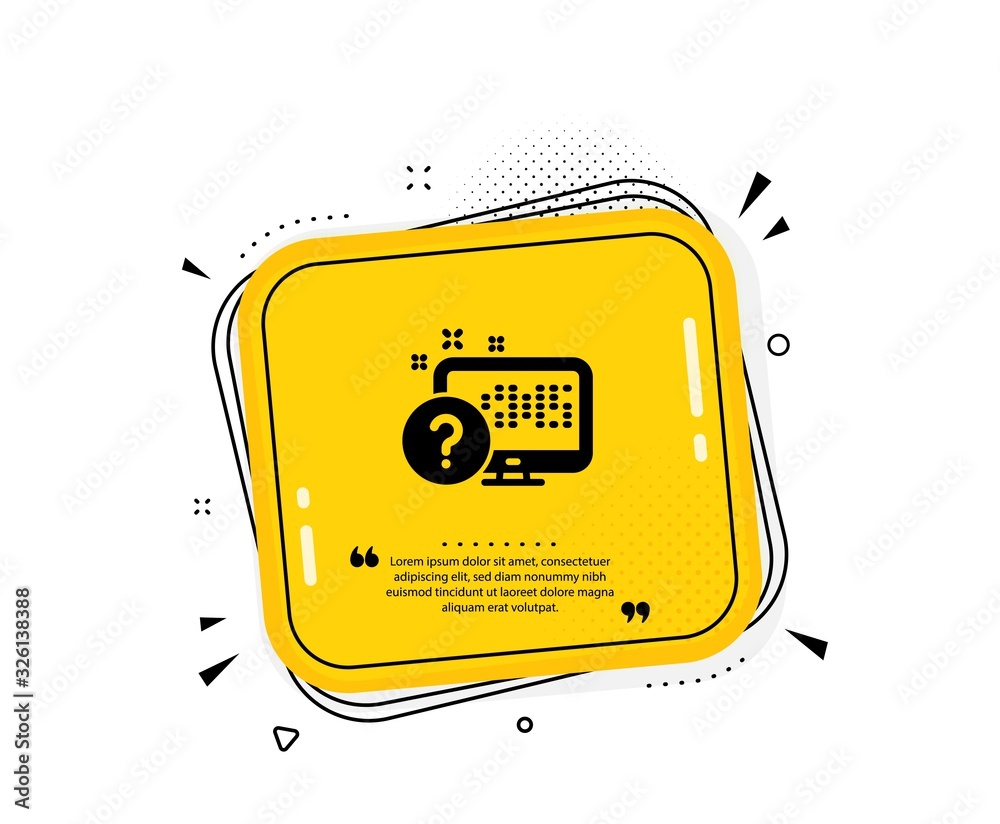Question mark icon. Quote speech bubble. Online quiz test sign ...