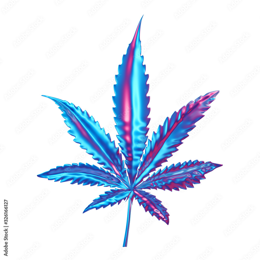 Trendy gradient cannabis (marijuana) leaf isolated on white background ...