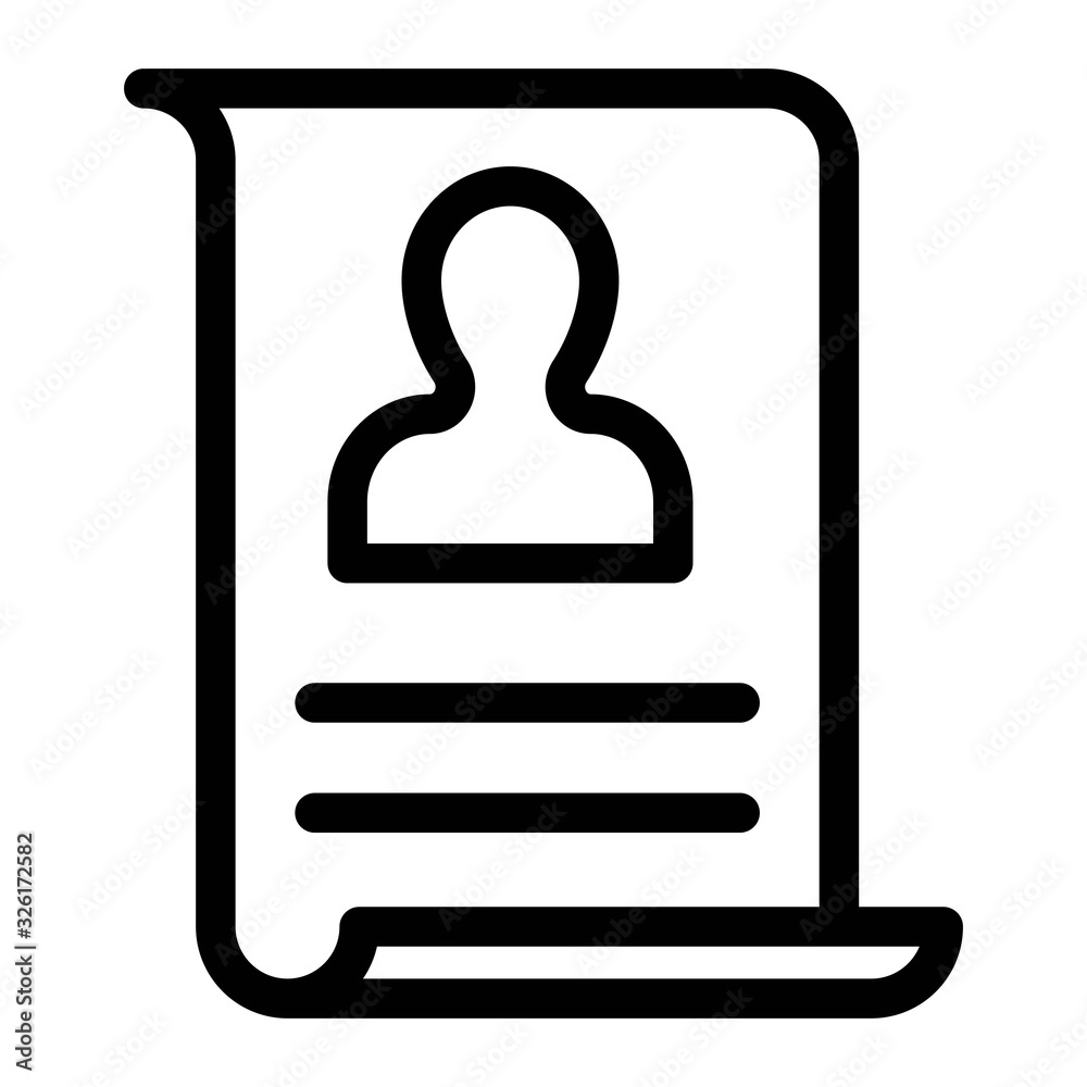 Resume icon in line style. CV symbol for perfect mobile and web concept ...