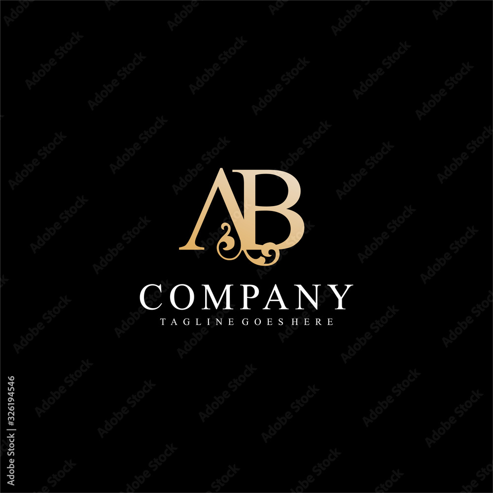 vector letter a b initial design template Stock Vector | Adobe Stock