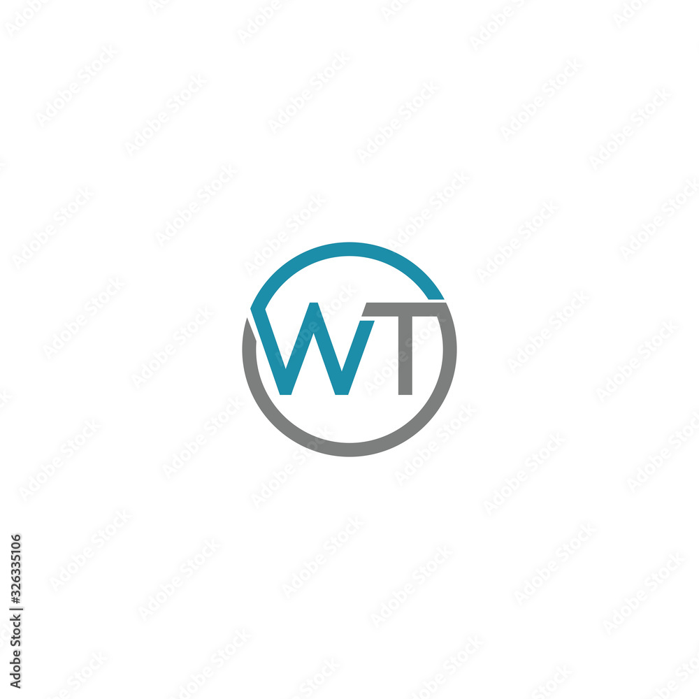 Initial letter wt logo or tw logo vector design template Stock Vector ...