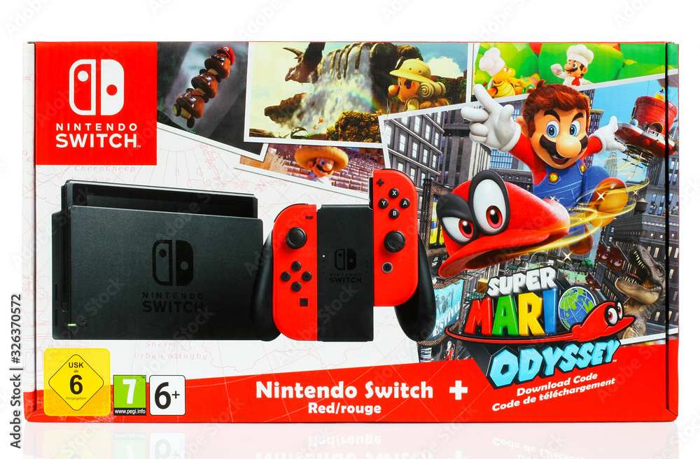 Super Mario Odyssey Bundle Set box by Nintendo Switch Stock Photo ...