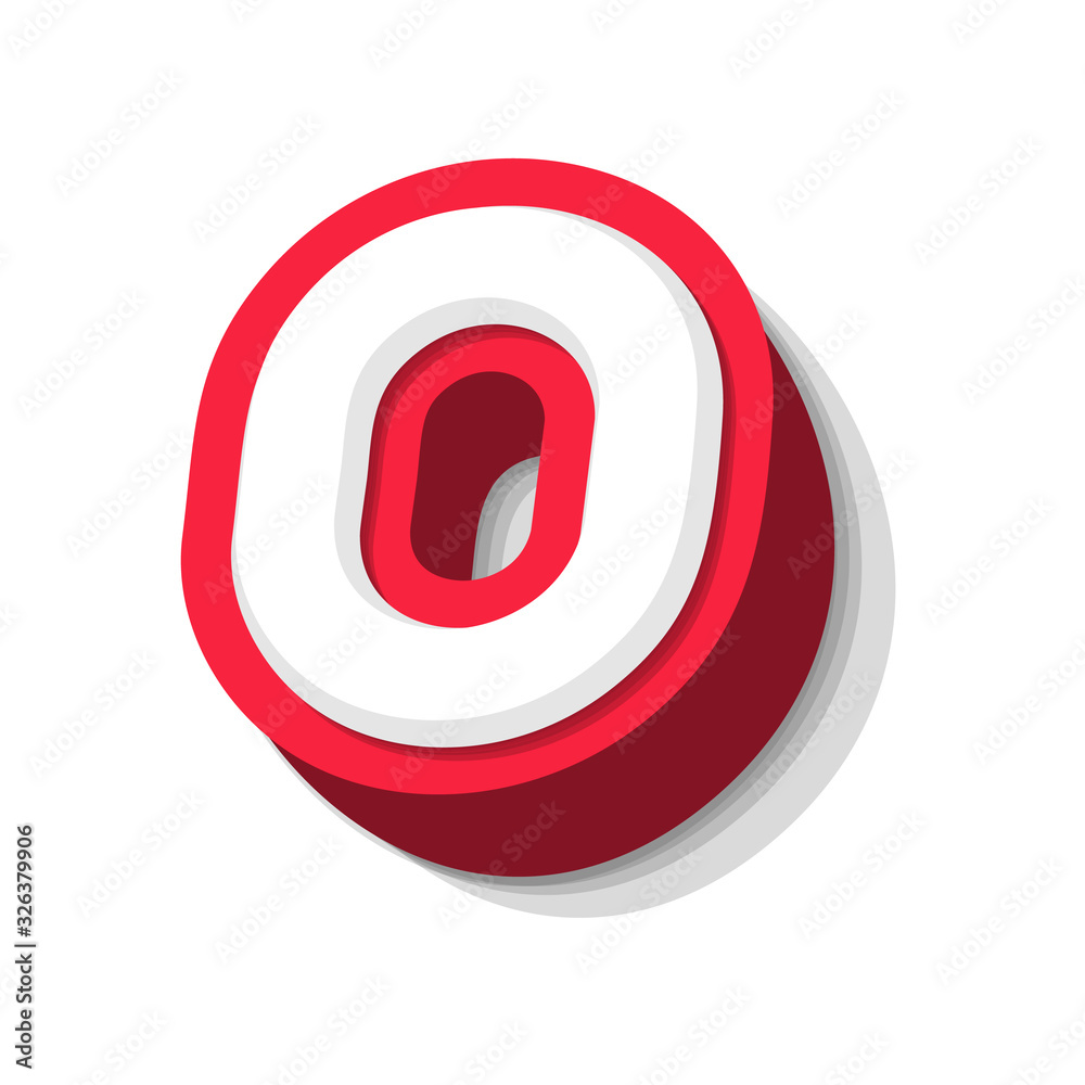 3D bold funny number 0, heavy type for modern super hero monogram ...