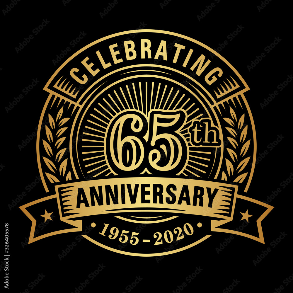65 years of celebrations design template. 65th logo. Vector and ...