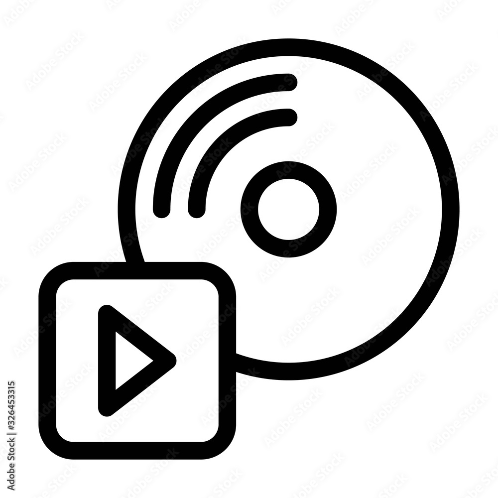 Play dvd, cd, disc icon. Blu-ray, compact disk, tape player symbols ...