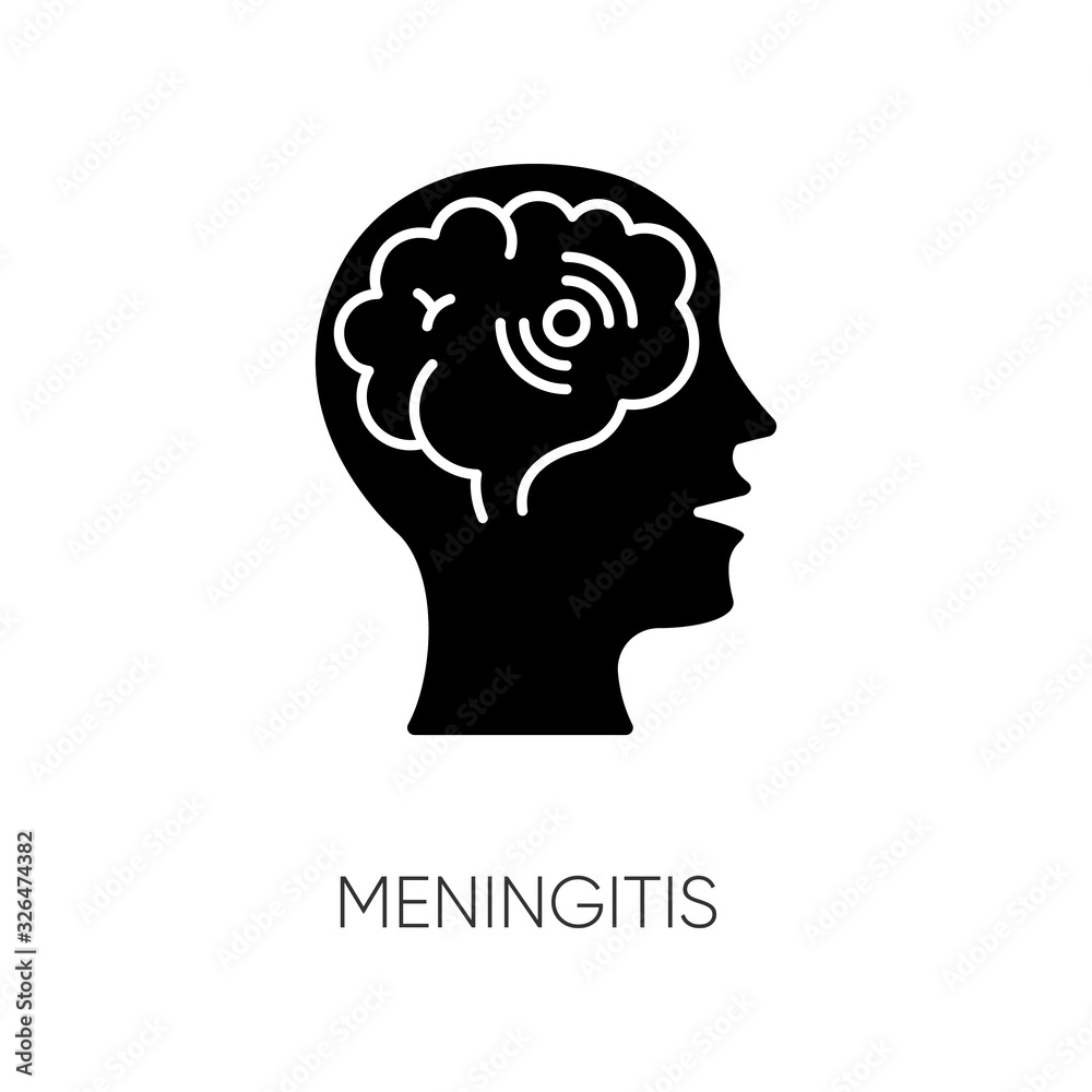 Vector de Stock Meningitis black glyph icon. Contagious meningococcal ...