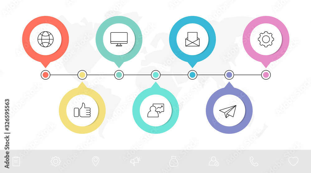 Vector template circle infographics. Business concept with 7 options ...