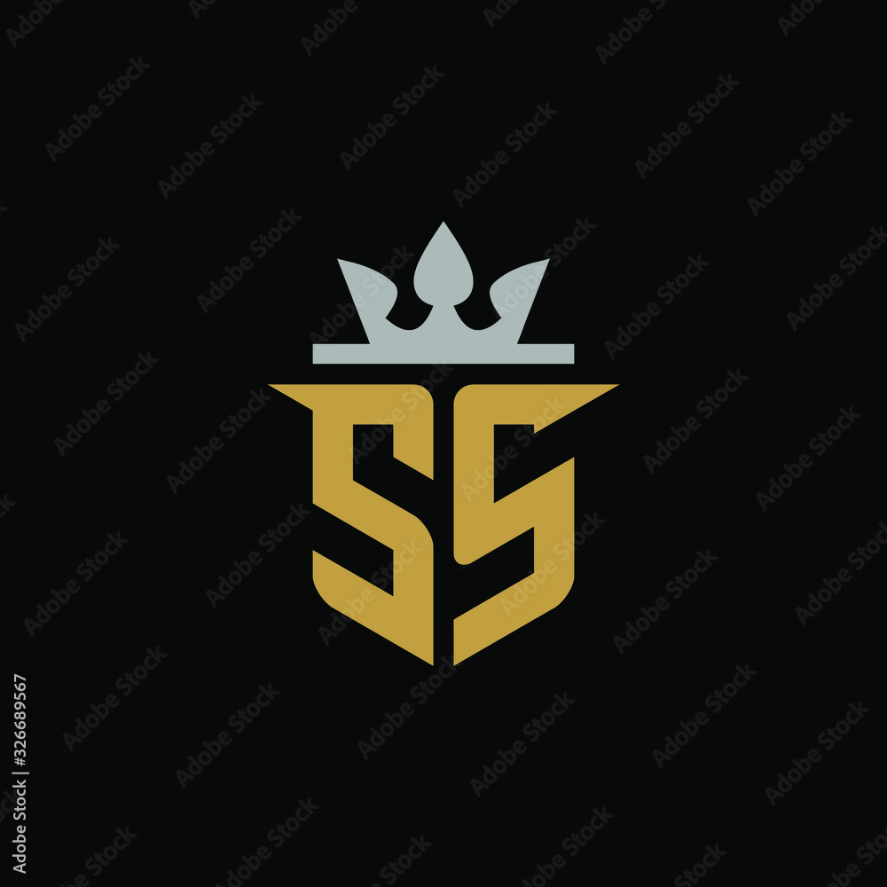 Initial Letter SS with Shield King Logo Design Stock Vector | Adobe Stock
