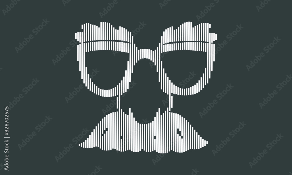 April fools day vector in line art over grey background, illustration ...