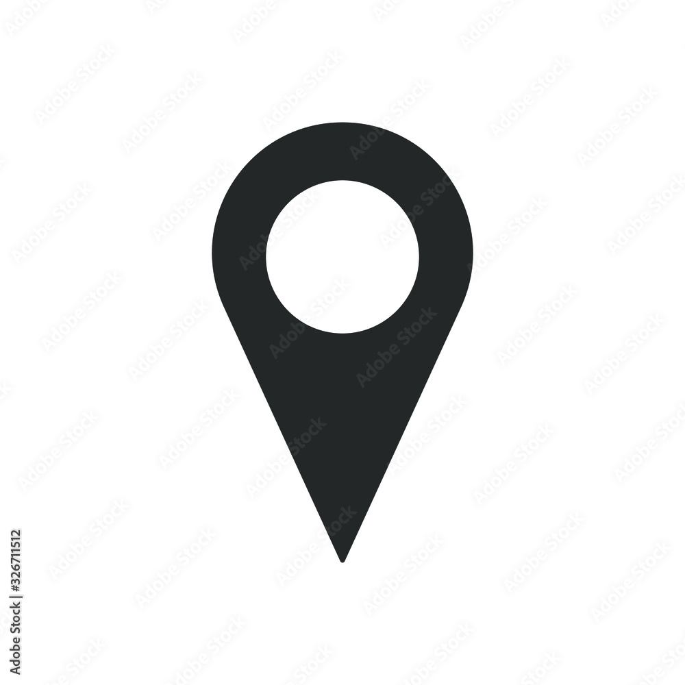 Location pointer symbol icon. Gps navigation pin sign. Map position ...