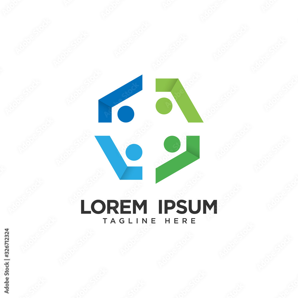 Human social, unity, together, connection, relation logo design ...