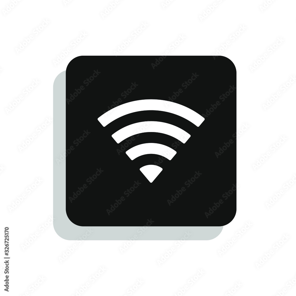 Wi-fi square logo. Wifi symbol button. Wireless internet connection ...