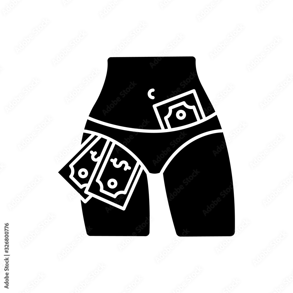 Striptease Show Black Glyph Icon Strip Club Adult Entertainment Sexy