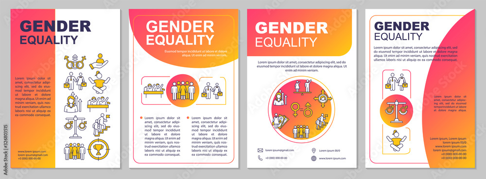 Gender equality brochure template. Right for education and workplace ...