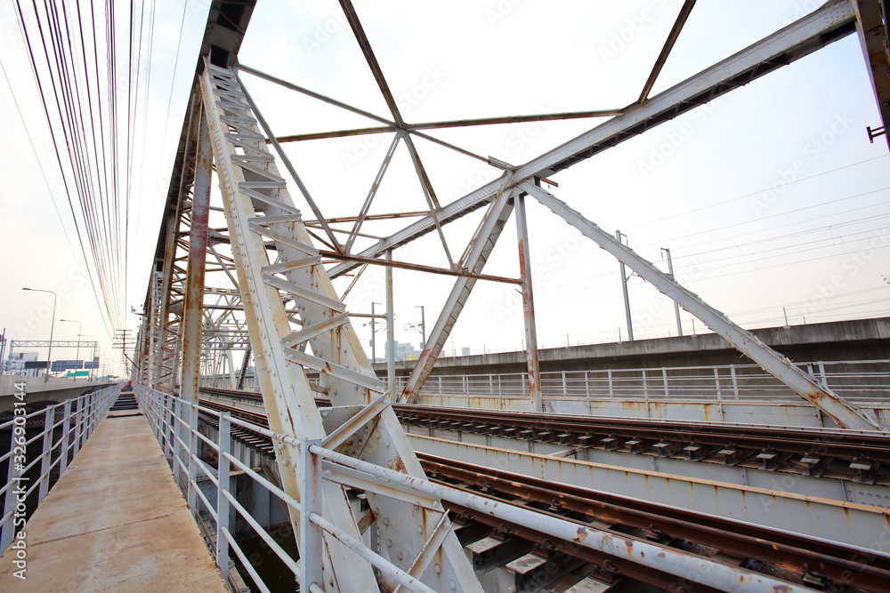 Structural steel bridge,Rama VI Bridge is a railway bridge over the ...