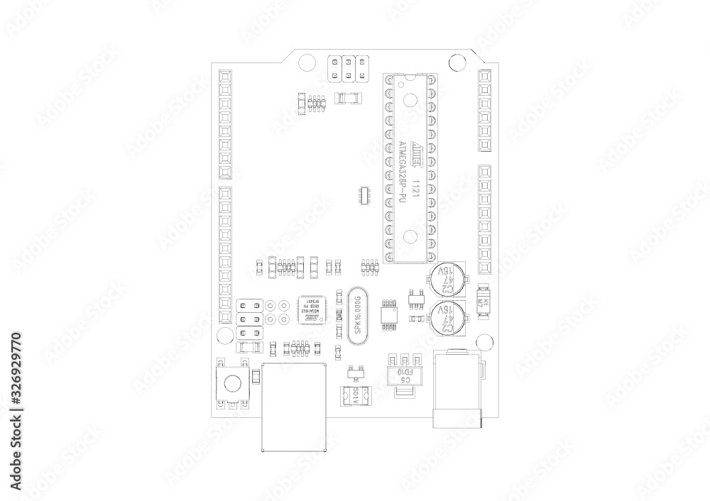 Arduino Uno Rev 3 Stock Vector | Adobe Stock