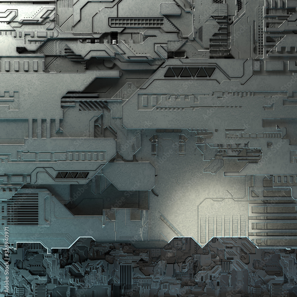 SciFi Panels. Futuristic texture. Spaceship hull geometric pattern. 3d ...