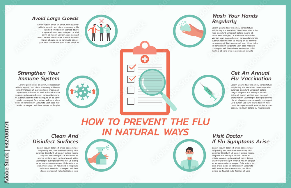 Vector de Stock how to prevent the flu in natural ways infographic ...