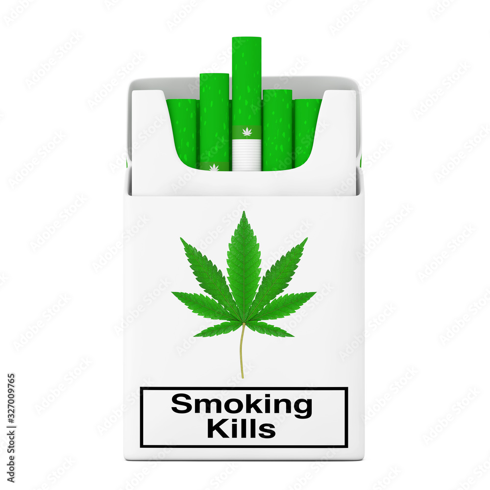 Cannabis Cigarettes Pack Concept. 3d Rendering Stock Illustration ...