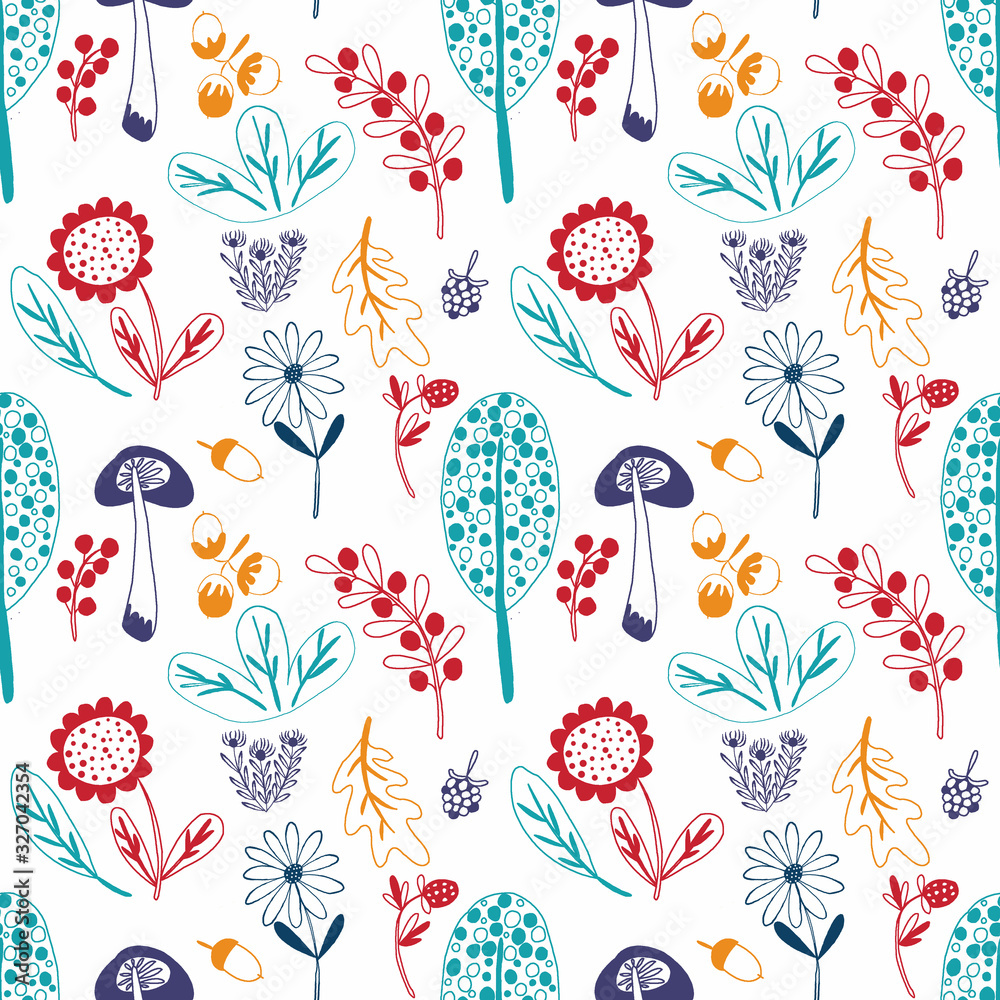 Seamless pattern for fabric, paper surface, wrapping paper, poster ...
