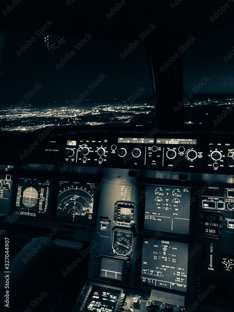 Stunning edited image of the atmosphere inside the cockpit of an Airbus ...