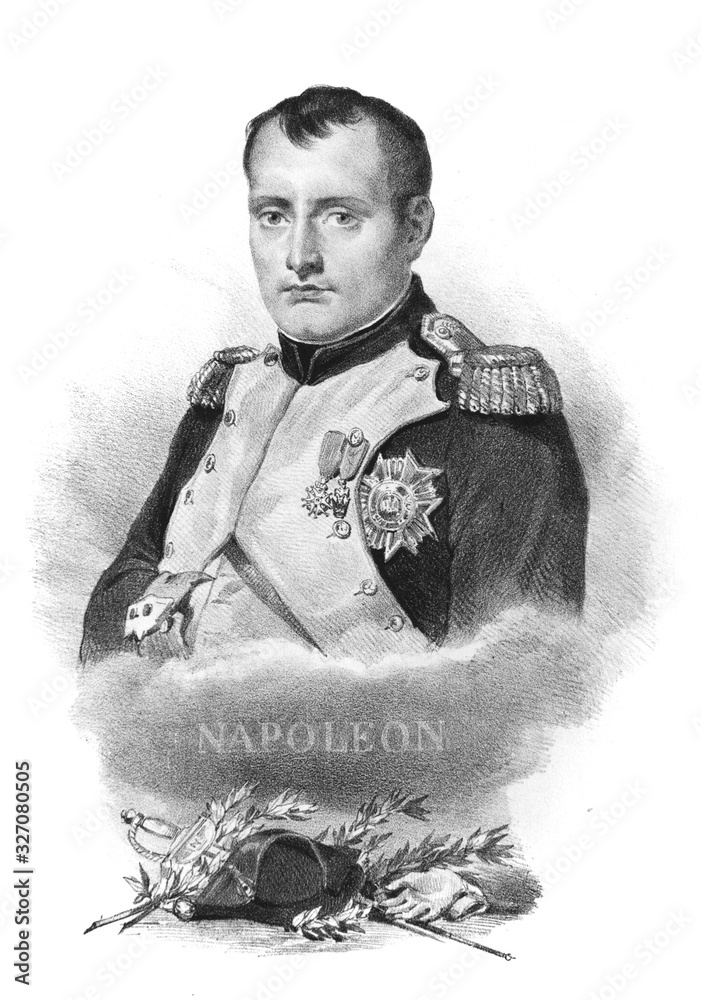 Portrait of Napoleon in the old book Napoleon, by A. Lacrosse ...