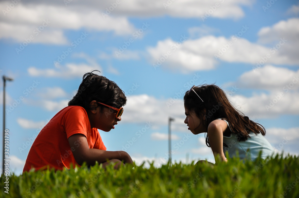brother, sister, angry, boy, girl,stare, fight, emotions, young, cuban ...