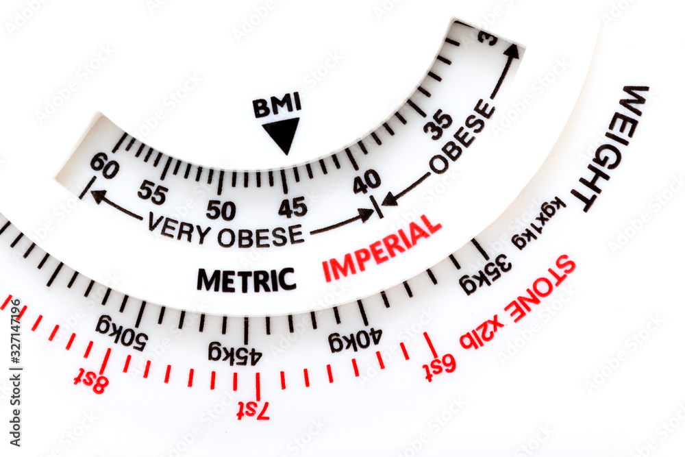 Simple BMI body mass index calculator meter tool, weight measurement ...