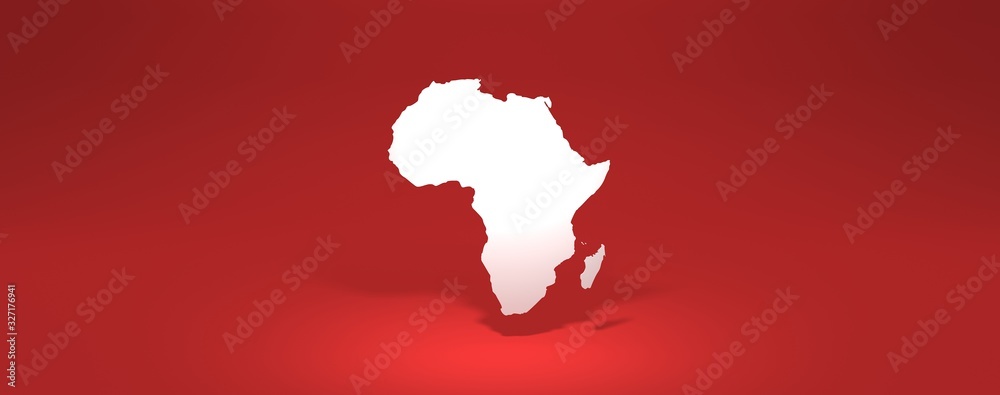 africa modern map 3D rendering red background Stock Illustration ...