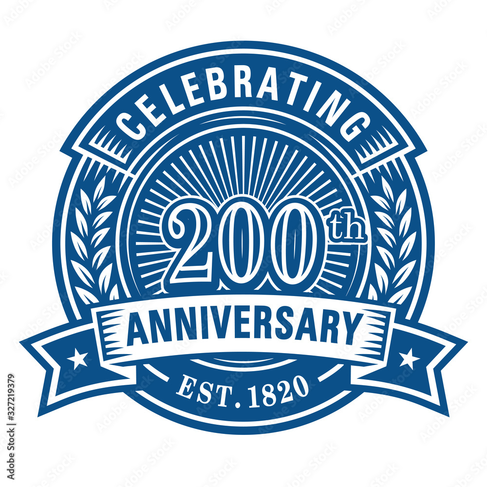 Vector de Stock 200 years of celebrations design template. 200th ...