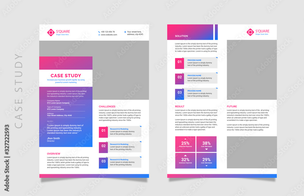 case study template with minimal design Stock Vector | Adobe Stock