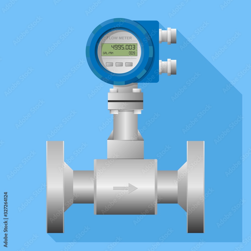 Digital Flow Rate Meter Instrumentation and Control System Stock Vector ...