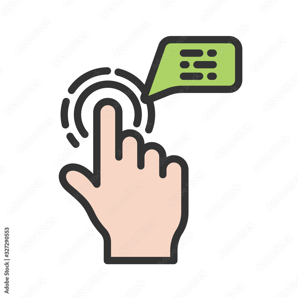 Multi touch filled outline icon. Touch screen sensor symbol with ...