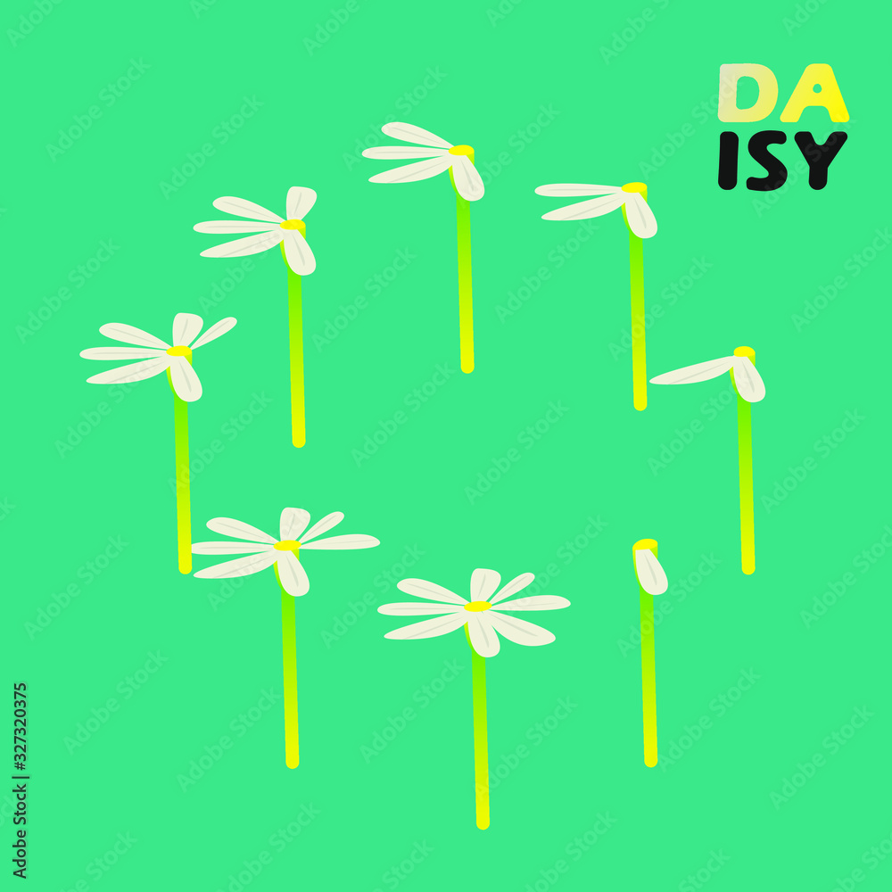 daisy cycle, vector clipart. vector art Stock Vector | Adobe Stock