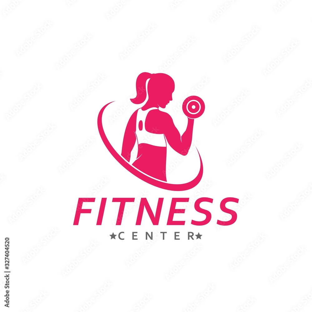 Fitness woman logo for Sport Label, Gym Badge, gym and fitness club ...