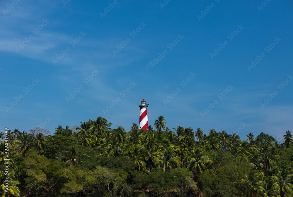The lighthouse at North Bay island outside Port Blair in the Andaman ...