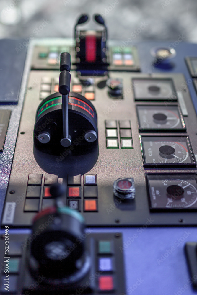 Siem Ruby, North Sea UK MAY 21. Bridge ship equipment of an offshore dp ...